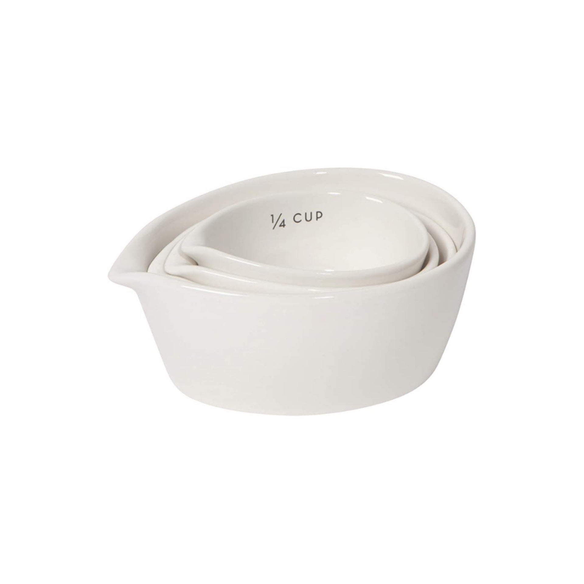 White Cloud Ceramic Stackable Measuring Cup Set | 1909 Harrison llc