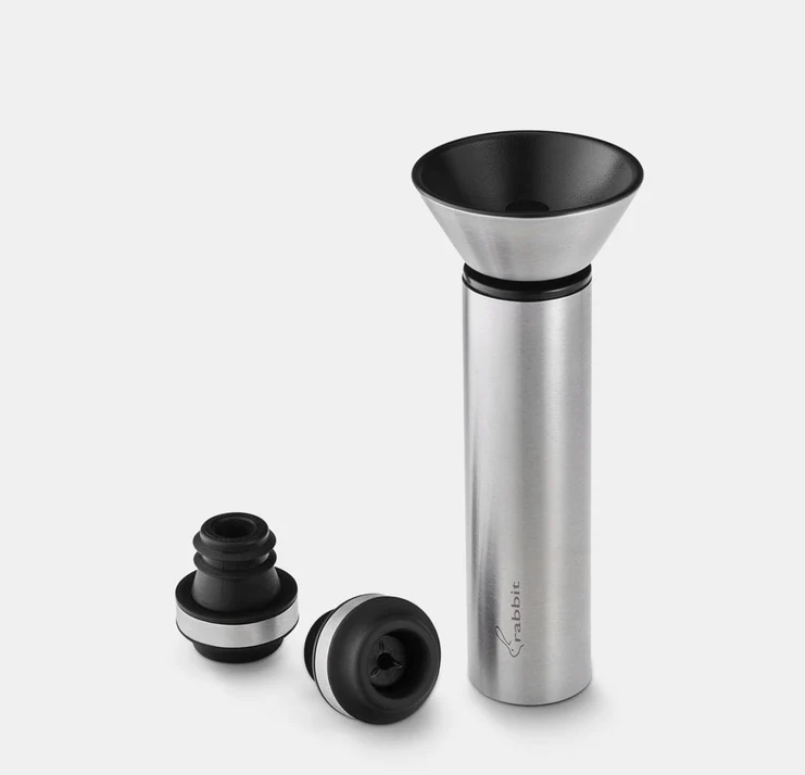 Rabbit, Vacuum Wine Pump w/ 2 Stoppers | 1909 Harrison llc